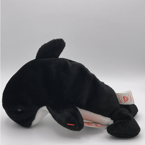 Ty | Toys | Ty Beanie Baby Waves Black White Orca Whale 7 Inches New ...